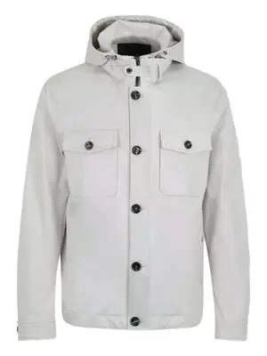 MOORER Buttoned Hooded Jacket - Grey
