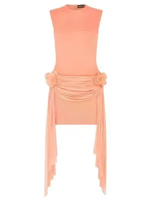 David Koma Side-flower Draped Mini Dress - Pink