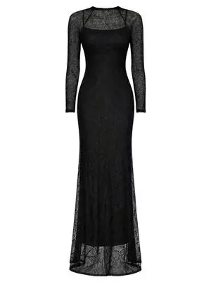 Simkhai Stacy Long-sleeve Lace Gown - Black