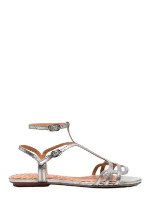 Chie Mihara Yael Flat Sandals Silver