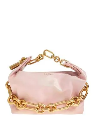 Balmain Mini Sync Chain Padlock Leather Tote Bag - Pink