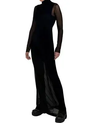 AME.M Long-sleeve Maxi Dress - Black