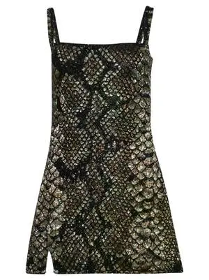 CLIO PEPPIATT Medusa Pattern Mini Dress - Black
