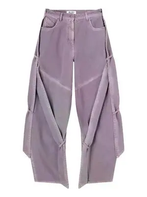 Attico Knotted Button-fastening Trousers - Purple