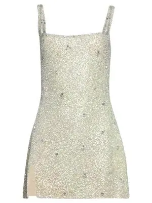 CLIO PEPPIATT Crystal-embellished Mini Dress - Neutrals