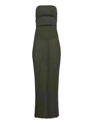 Christopher Esber Strapless Ribbed Dress - Green