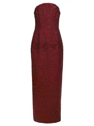 CLIO PEPPIATT Beaded-embellishment Maxi Dress - Red