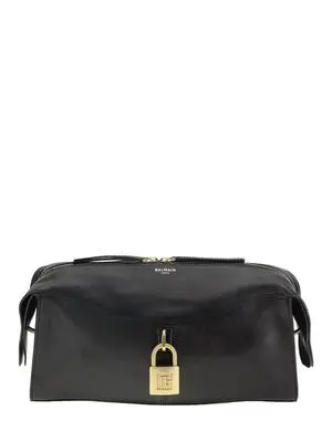Balmain Padlock Clutch Bag - Black