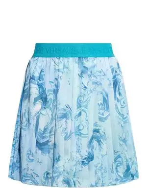Versace Pleated Printed Skirt - Blue