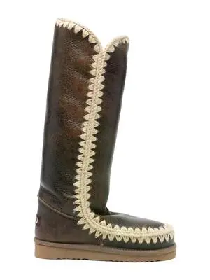 Mou Eskimo Contrast-trim Boots - Brown