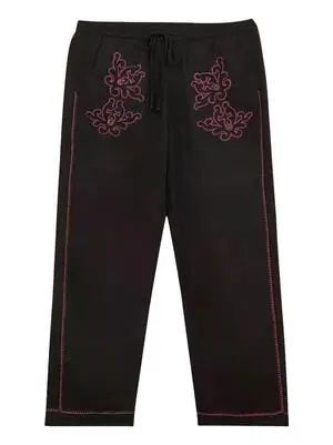 BAZISZT Embroidered Trousers - Black