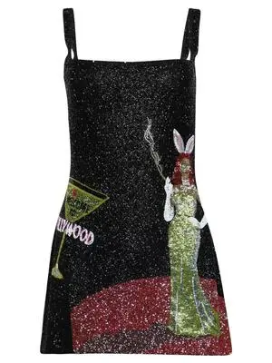 CLIO PEPPIATT Bunny Mini Dress - Black