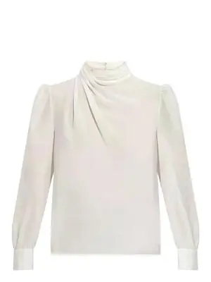 Alessandra Rich Puff Sleeve Blouse - White