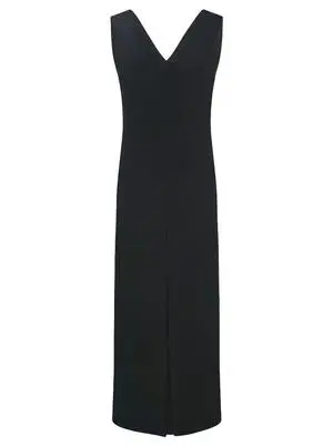 THE ROW Tefra V-neck Midi Dress - Black