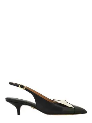 FERRAGAMO Slingback Pumps With Bow Detailing - Black