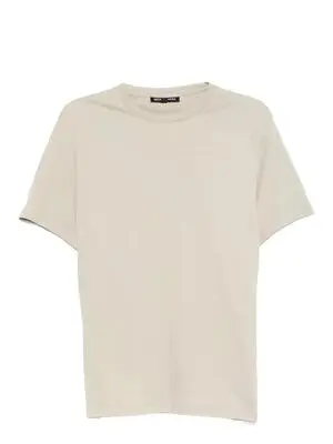 Michael Kors Logo-embroidered Cotton T-shirt - Neutrals