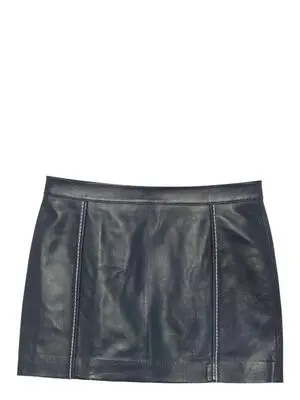 Michael Kors Leather Mini Skirt - Blue