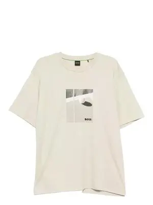 BOSS Tennis-artwork T-shirt - Neutrals