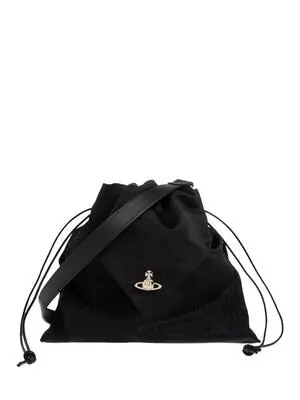 VIVIENNE WESTWOOD Orb Drawstring Shoulder Bag - Black