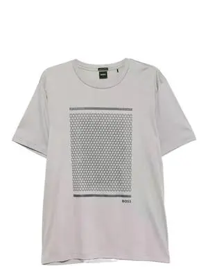 BOSS Geometric-print T-shirt - Grey