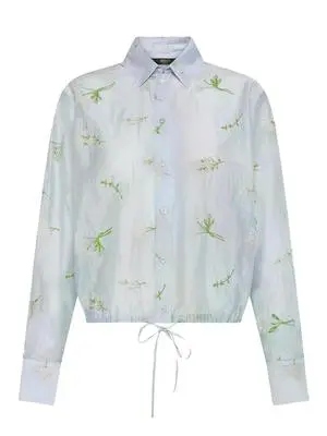 Seventy Embroidered Long-sleeve Shirt - Blue