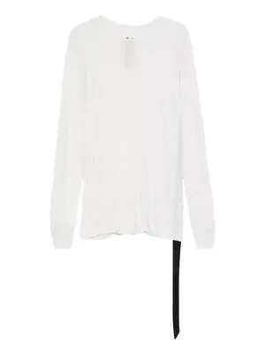 Rick Owens Long-sleeved Ribbon T-shirt - White