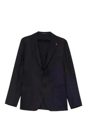 Tagliatore Notched-lapel Patch-pocket Blazer - Blue