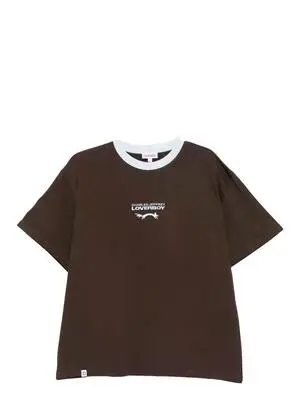CHARLES JEFFREY Logo-embroidered T-shirt - Brown