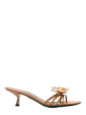 GIUSEPPE ZANOTTI Orchid-motif Sandals - Brown