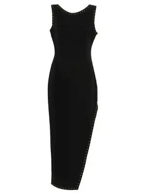 Versace 1990s Embellished Midi Dress - Black