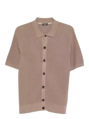 Peserico Buttoned Short-sleeve Shirt - Brown