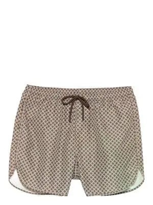 Peserico Patterned Swim Shorts - Brown
