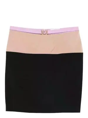 Versace 2000s Color-block Mini Skirt - Black