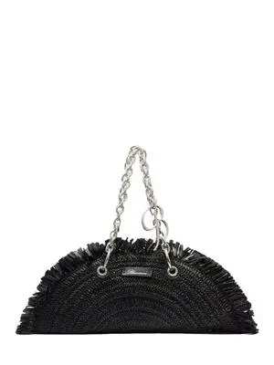 Blumarine Chain-link Fringe Shoulder Bag - Black