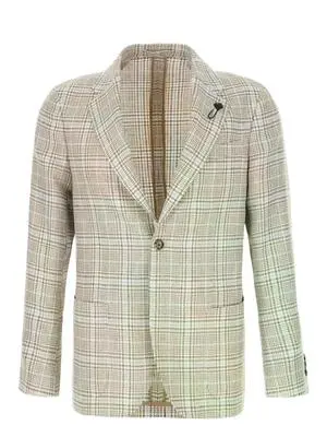LARDINI Checked-pattern Blazer Brown