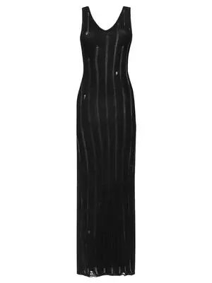 LANEUS V-neck Maxi Dress - Black