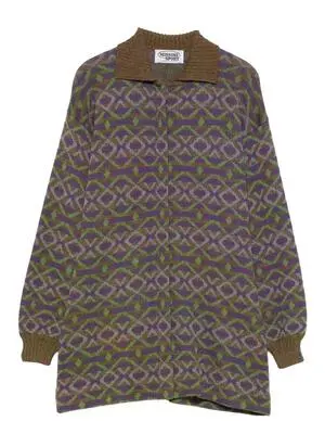 Missoni 1990s Geometric Wool Cardigan - Purple