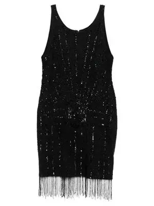 Versace 1990s Beaded Fringe-embellishment Mini Dress - Black
