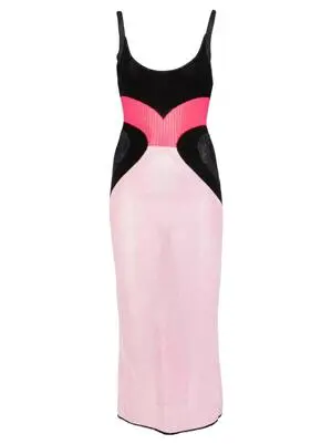 Gianfranco Ferre 2000s Paneled Sleeveless Midi Dress - Pink