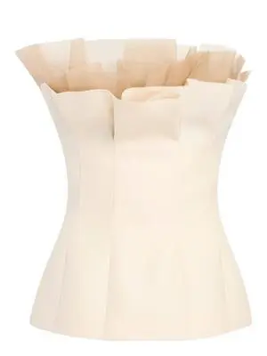 Khaite Sal Bustier Top - Cream
