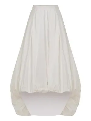 Ila Audra Silk Taffeta Puff Skirt Off-white