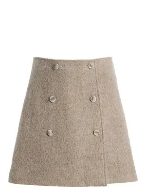 BY MALENE BIRGER Lima Virgin-wool Mini Skirt - Light Grey