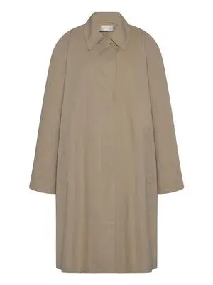 THE ROW Dayton Relaxed Wool Gabardine Coat Beige