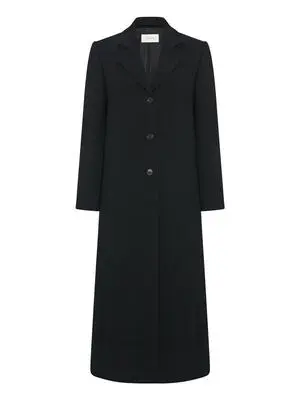 THE ROW Bertrand Calf-length Coat - Black