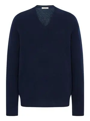 THE ROW Numi V-neck Cashmere Sweater - Dark Navy