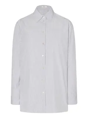 THE ROW Sisilia Striped Shirt - White With Blue