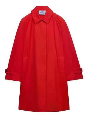Prada Single-breasted Gabardine Coat - Red