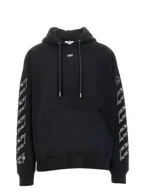 Off-White Oversized Hooded Sweatshirt - Black