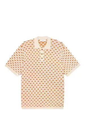 LES DEUX Esmay Openwork Polo Shirt - Neutrals