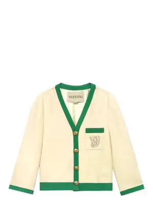 Valentino Garavani V-neck Embroidered Jacket - Neutrals